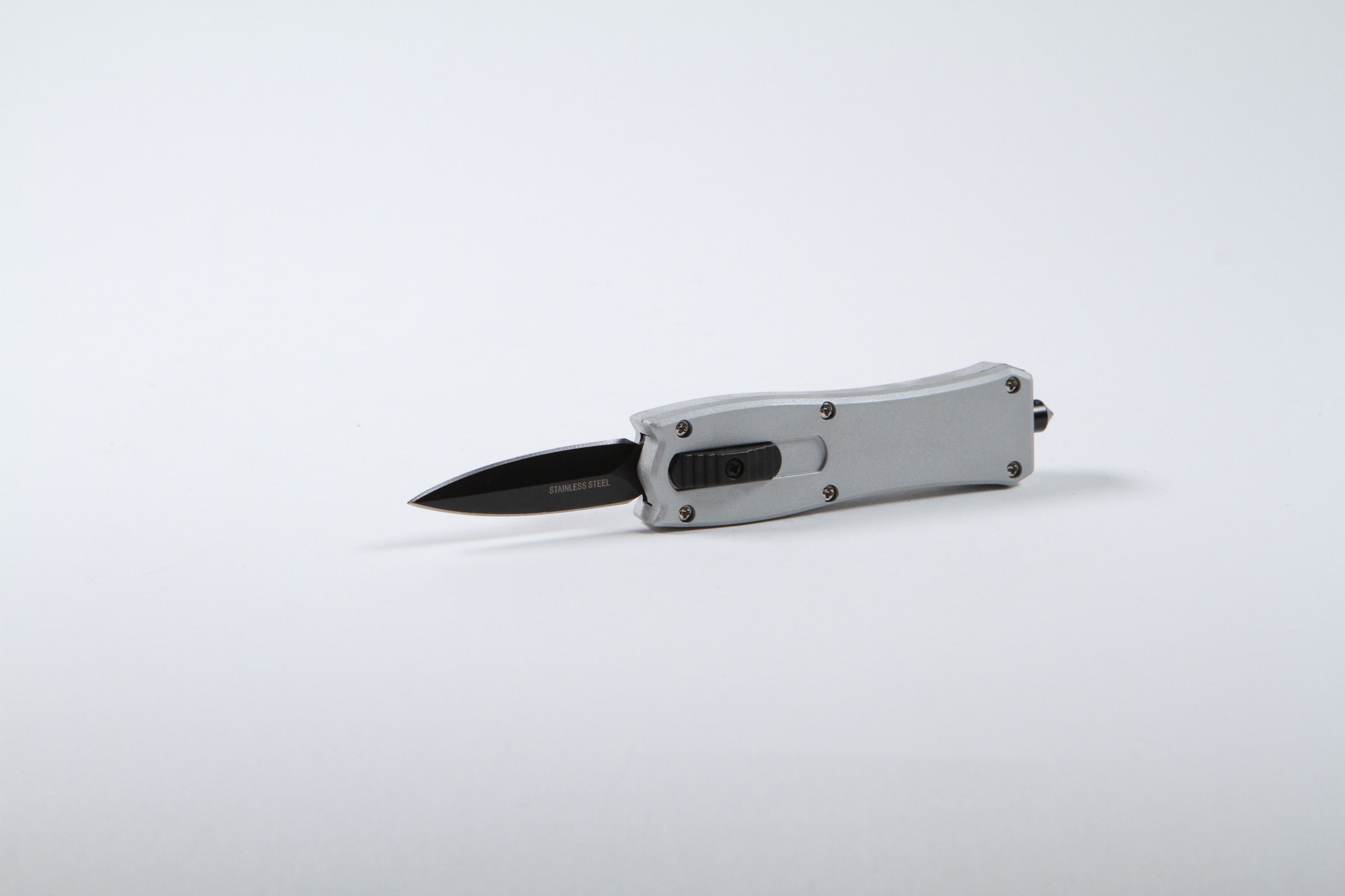 OTF Knife Mini Button on Face Silver – TEXAS ATROXX